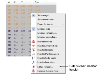 Insertar funciones de máquina manualmente