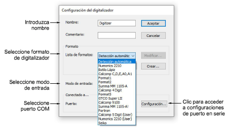 Configurar tabletas digitalizadoras