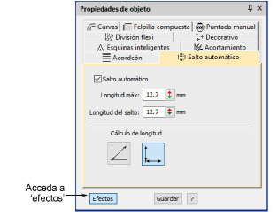 Panel acoplable Propiedades del objeto